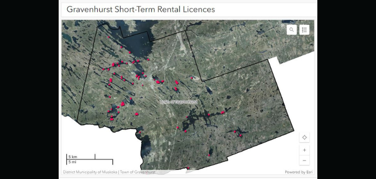 New short-term rental map online - South Muskoka Doppler